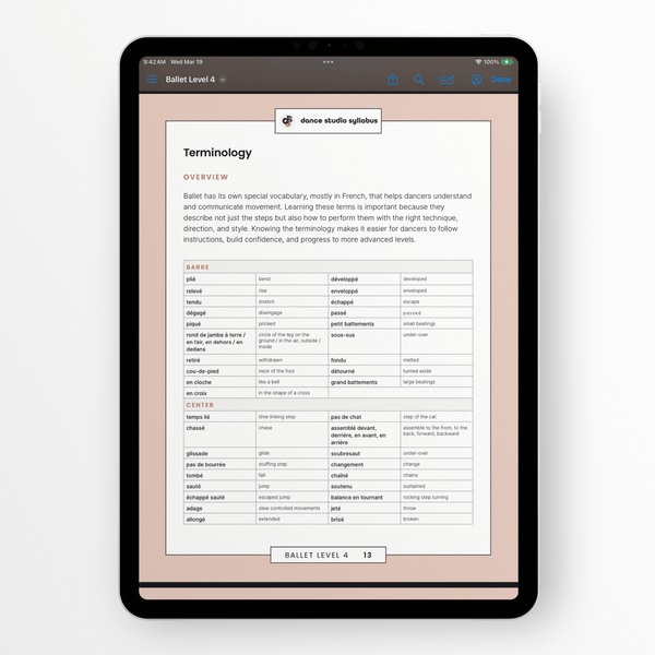 Advanced Ballet Syllabus for Ages 14-18 | Digital Download