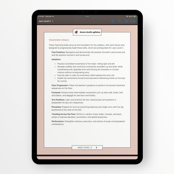 Jazz Level 2 (Digital) | Elementary Jazz Syllabus Ages 8-11