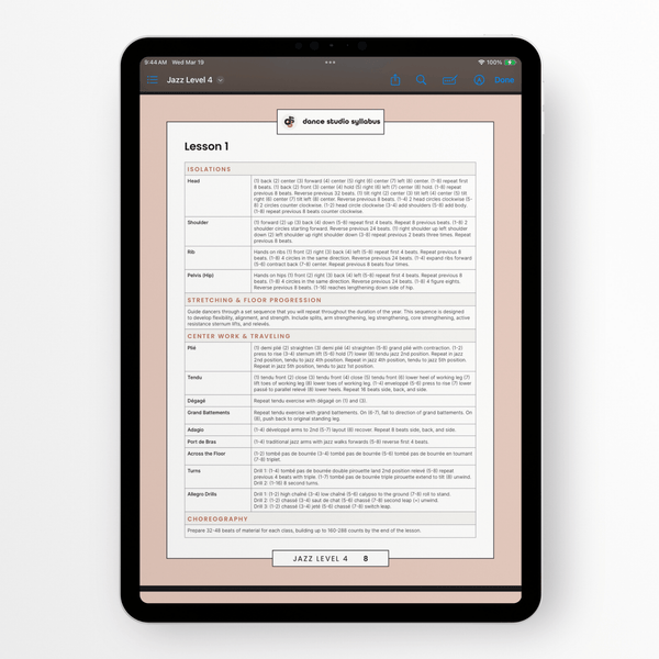 Jazz Level 4 (Digital) | Advanced Jazz Syllabus Ages 14-18
